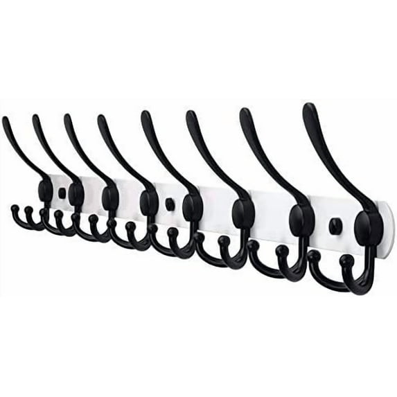 Coat Rack Wall Mount - 29.5” Long 8-Tri-Hooks Heavy Duty Coat Hanger ...