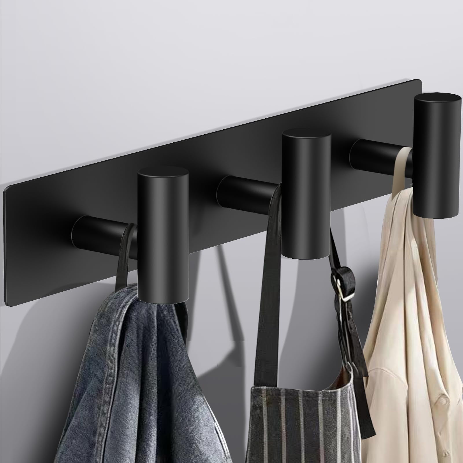 Coat Rack Wall Mount - 3 Hooks Towel Racks For Bathroom Robes Bags Keys ...