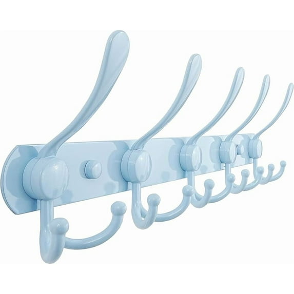 Coat Rack Wall Mount - 38” Long 10-Tri-Hooks Heavy Duty Coat Hanger ...