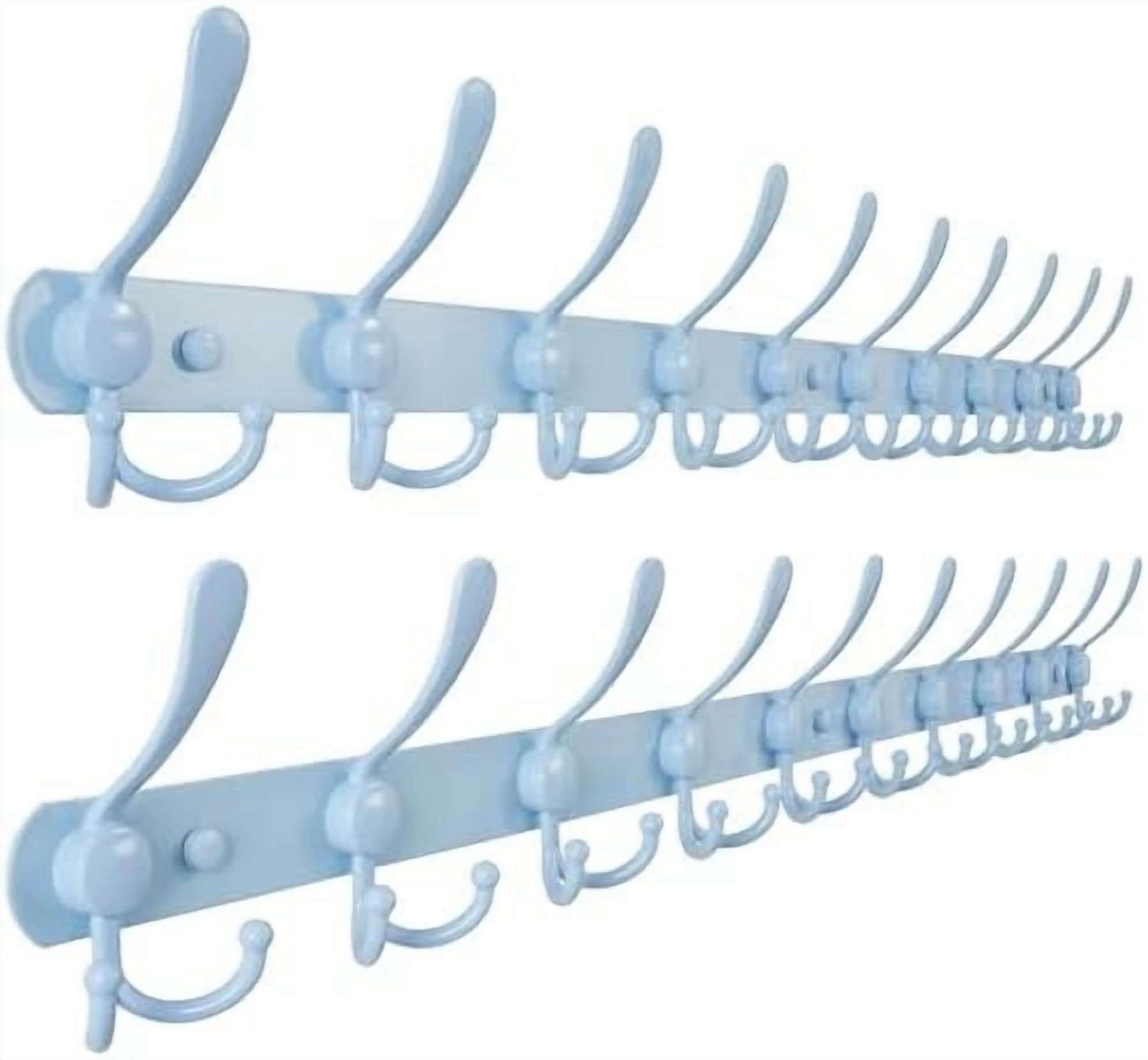 Coat Rack Wall Mount - 38” Long 10-Tri-Hooks Heavy Duty Coat Hanger ...