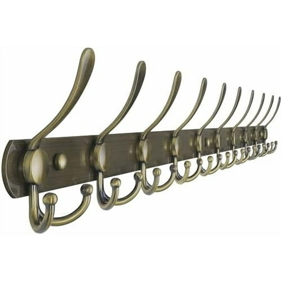 Coat Rack Wall Mount - 38” Long 10-Tri-Hooks Heavy Duty Coat Hanger ...