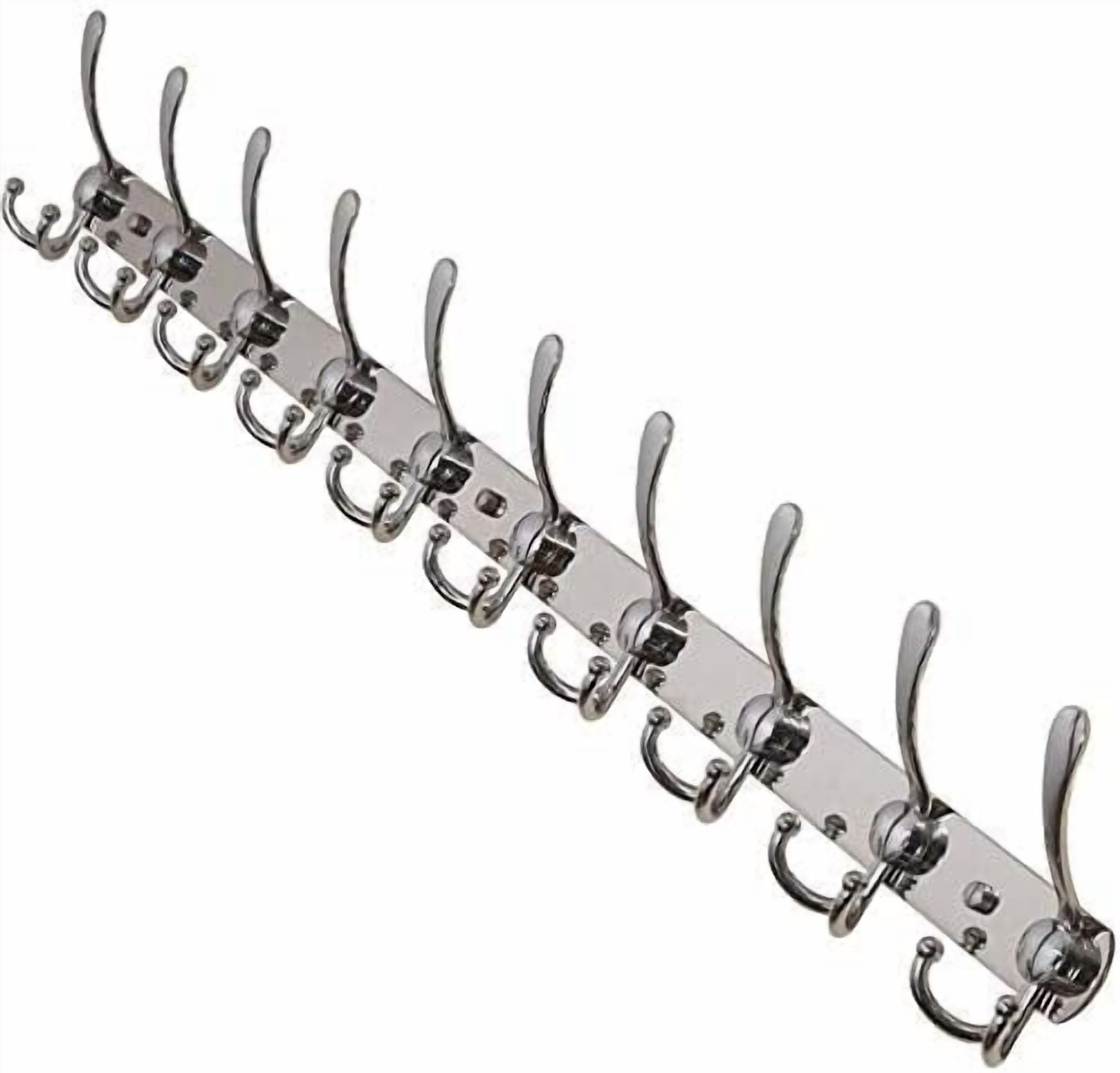 Coat Rack Wall Mount - 38” Long 10-Tri-Hooks Heavy Duty Coat Hanger ...