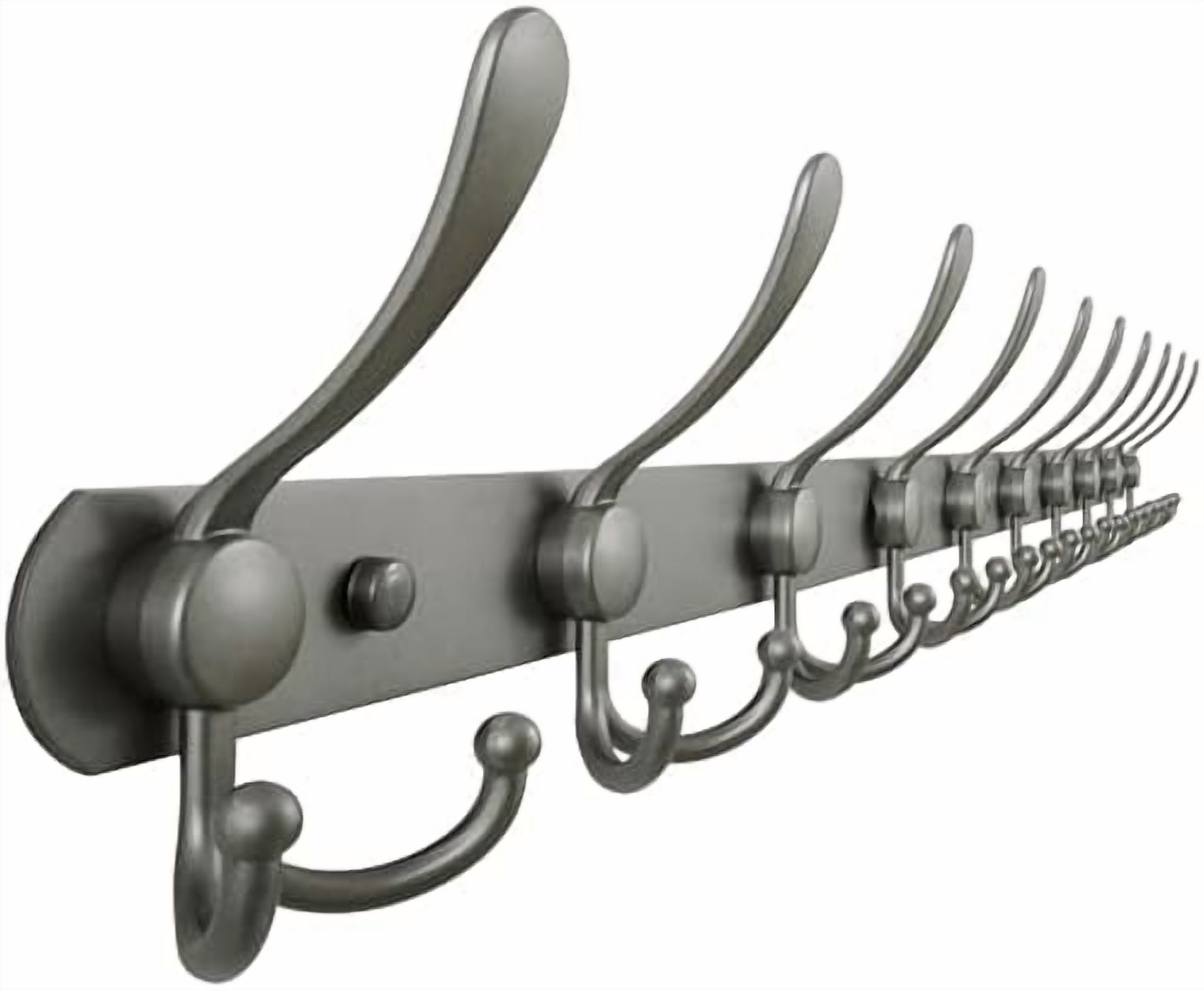 Coat Rack Wall Mount - 38” Long 10-Tri-Hooks Heavy Duty Coat Hanger ...
