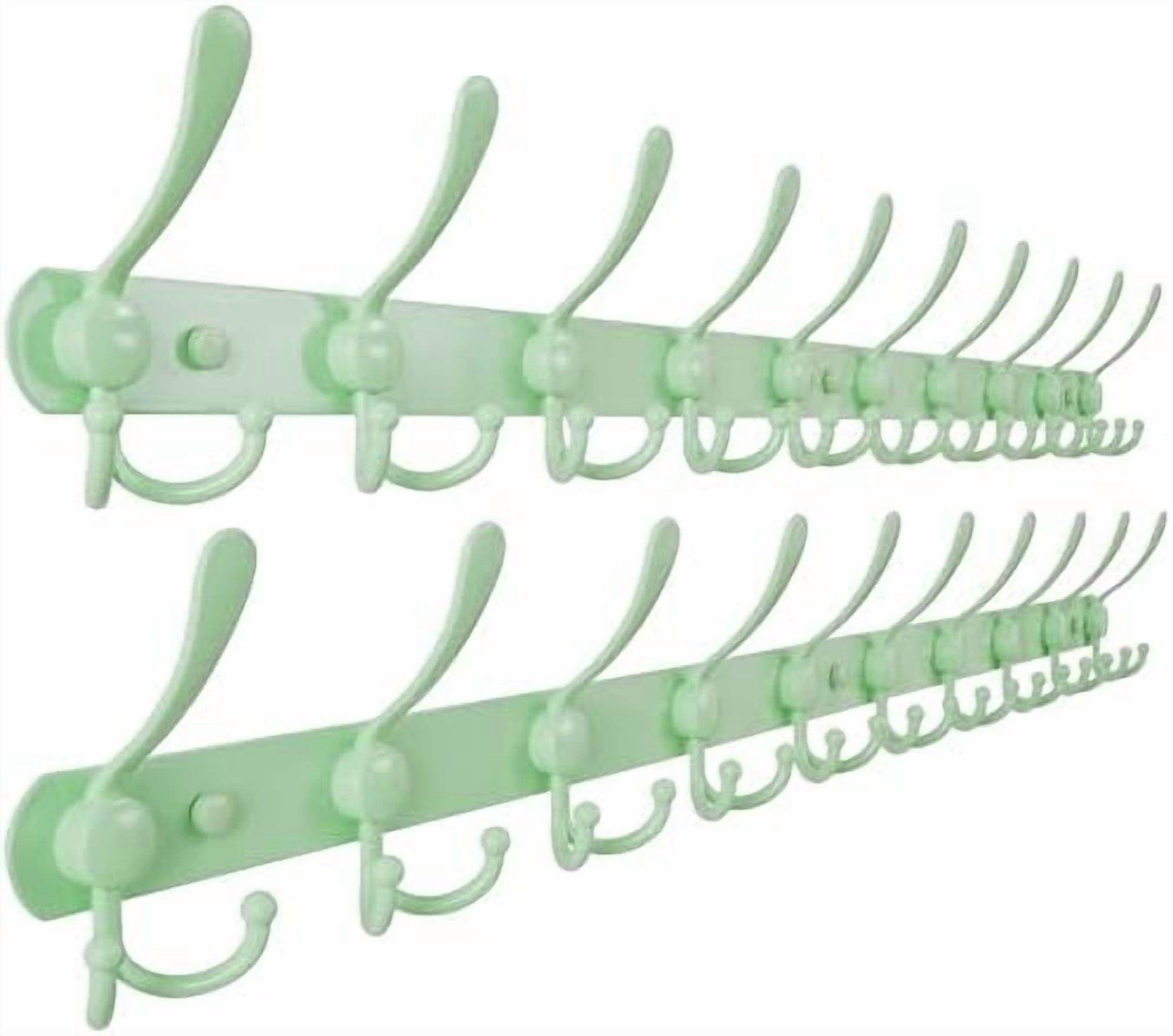 Coat Rack Wall Mount - 38” Long 10-Tri-Hooks Heavy Duty Coat Hanger ...