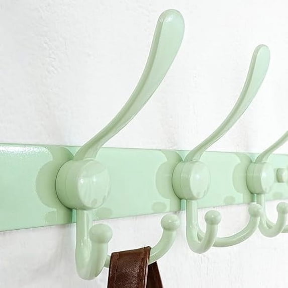 Coat Rack Wall Mount - 38” Long 10-Tri-Hooks Heavy Duty Coat Hanger ...