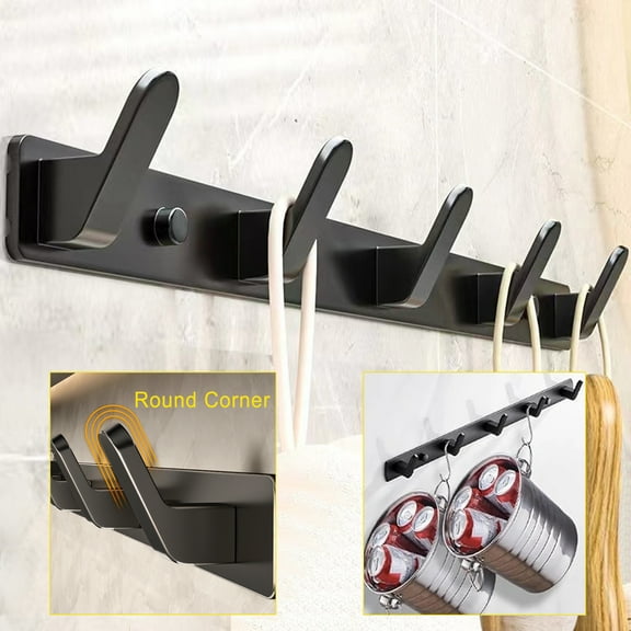 EDHITNR Wall Mounted Coat Hooks, No Drill Adhesive Hooks for Entryway ...