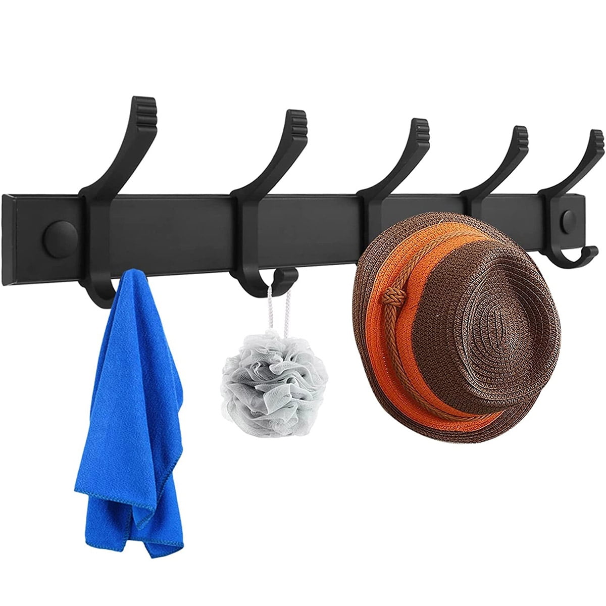 Coat Rack Wall Mount, Black Coat Hooks Wall Mounted, Adhesive Wall ...