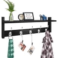 Coat Rack Wall Mount with Shelf, 24" Long Entryway Shelf with Hooks ...