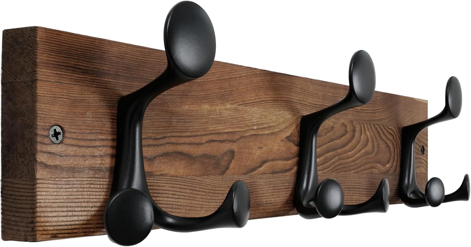 Coat Rack Wall Mount, Solid Wood Coat Hooks Wall Mounted Coat Hanger,16 ...