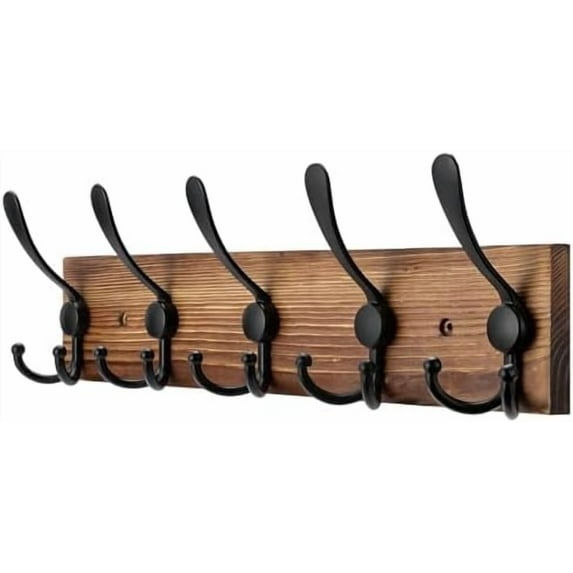 Coat Rack Wall Mount Wooden Hat Rack for Wall Hooks Pine Real Wood ...