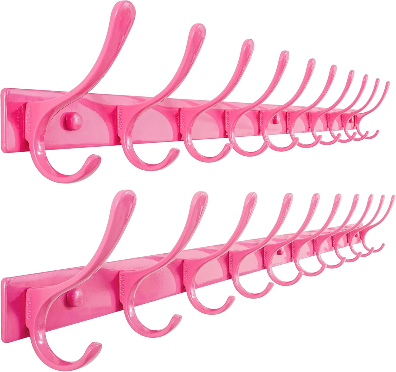 Coat Rack Wall Mounted - 10 Hooks, Heavy Duty, Stainless Steel, Metal ...