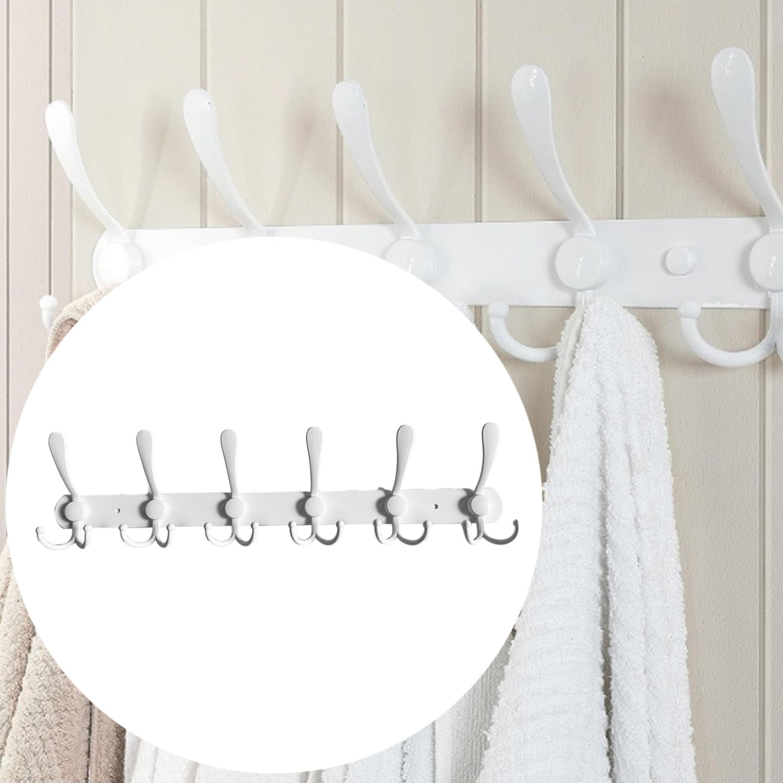 Coat Rack Wall Mounted 5/6 Hooks Stainless Heavy Duty Coat Hook Rail ...