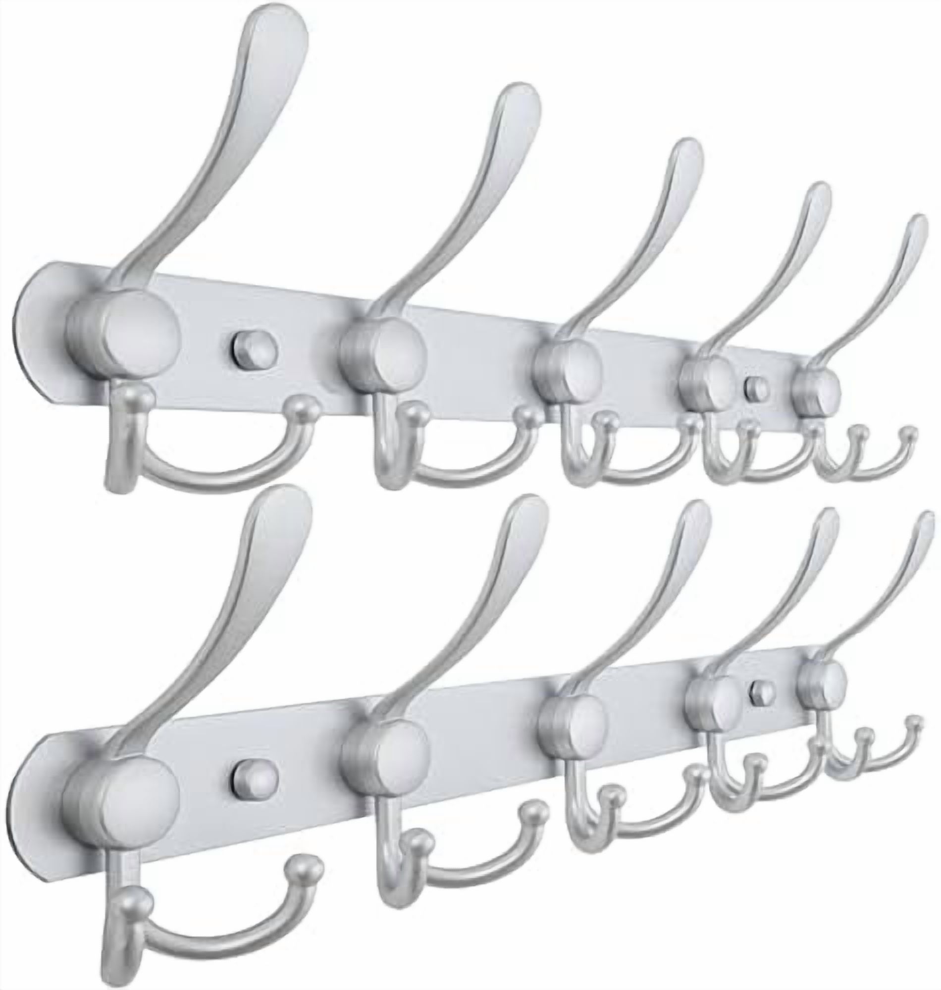 Coat Rack Wall Mounted - 5 Tri Hooks, Heavy Duty, Stainless Steel ...