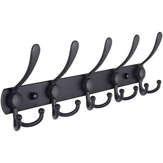 Coat Rack Wall Mounted - 5 Tri Hooks, Heavy Duty, Stainless Steel ...