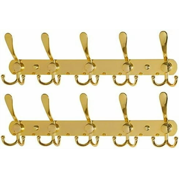 Coat Rack Wall Mounted - 5 Tri Hooks, Heavy Duty, Stainless Steel ...