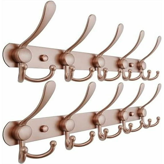 Coat Rack Wall Mounted - 5 Tri Hooks, Heavy Duty, Stainless Steel ...