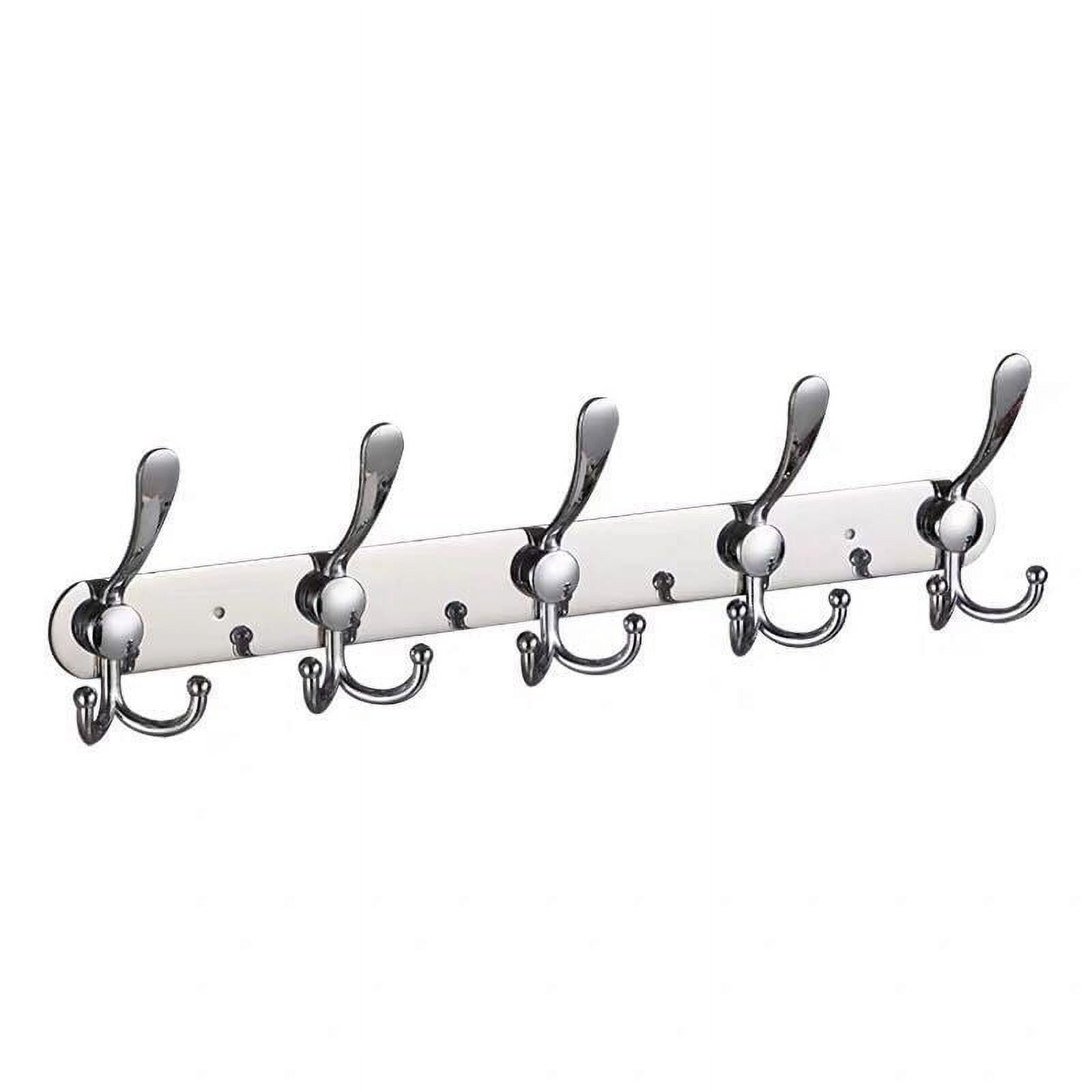 Coat Rack Wall Mounted - 5 Tri Hooks, Heavy Duty, Stainless Steel ...