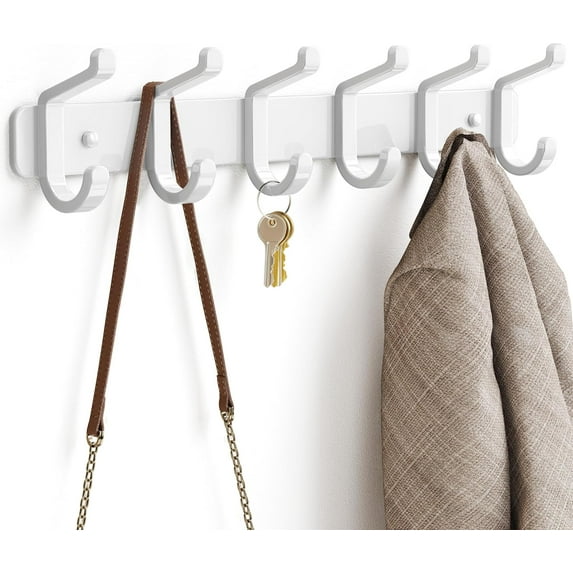 Coat Rack Wall Mounted Heavy-Duty: Metal Coat Hanger 6 Hooks for ...