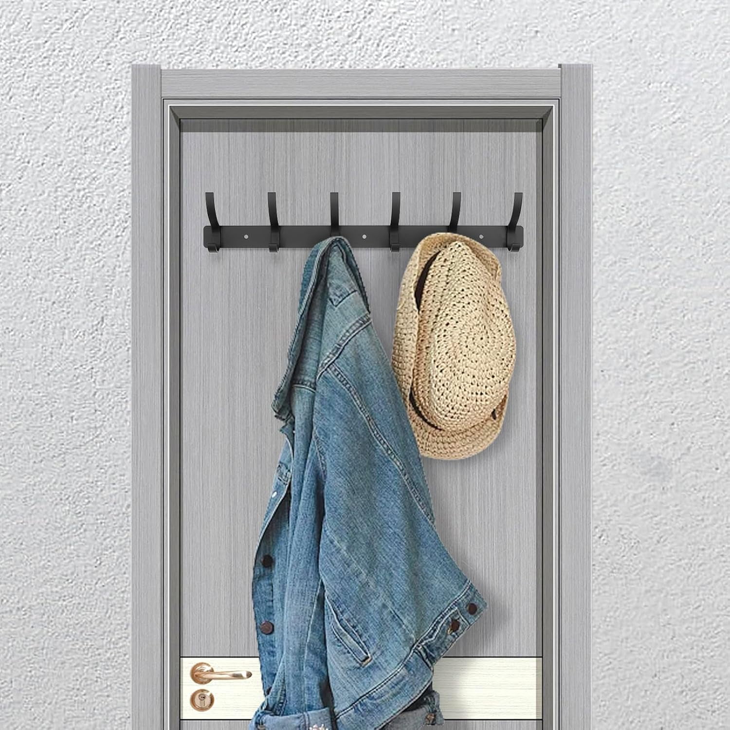 Coat Rack Wall Mounted, Metal Double Hook Rack Hook Rail for Hanging ...