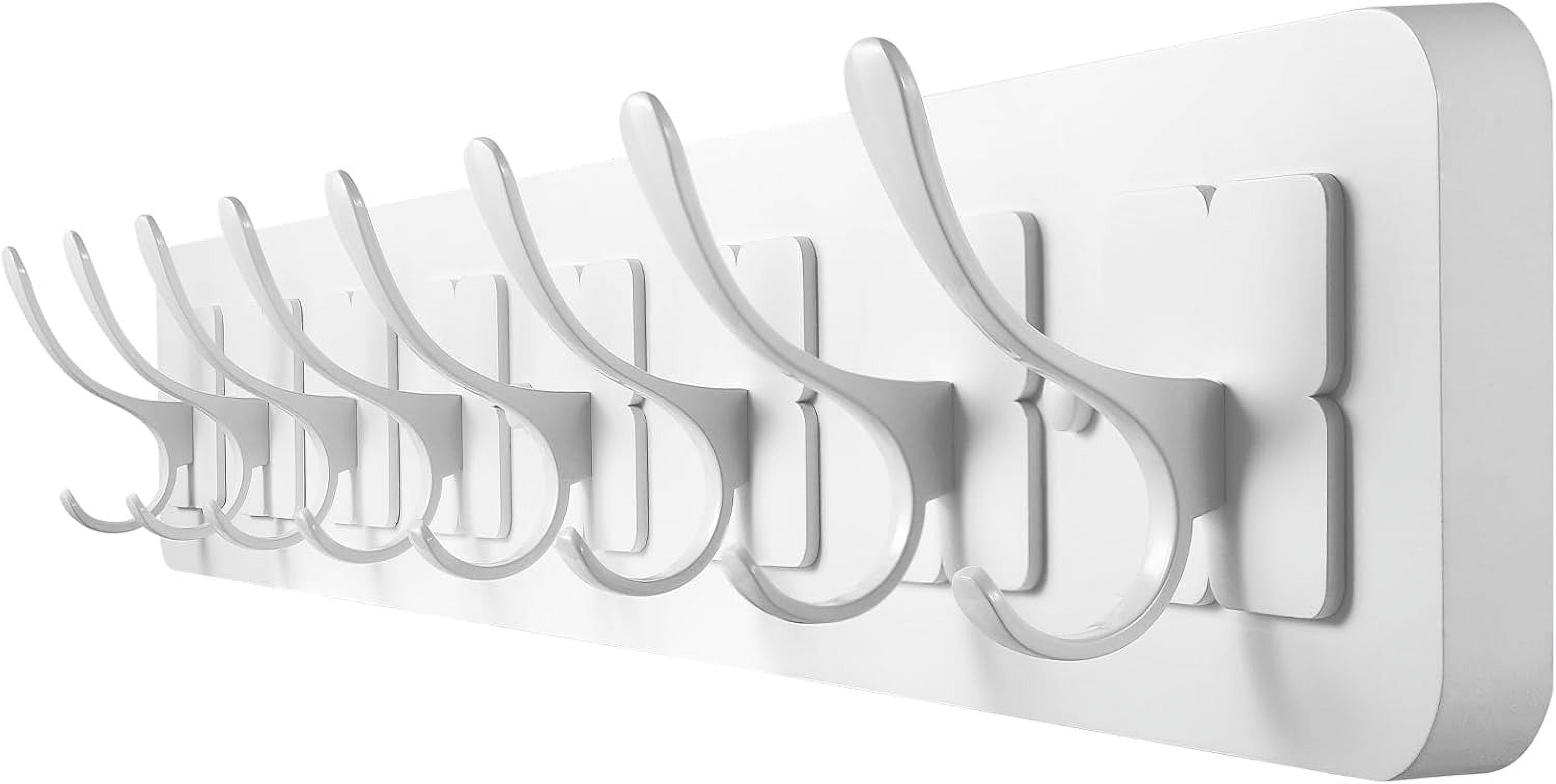 Coat Rack Wall Mounted,Wooden Wall Coat Rack with 8 Double Hooks for ...