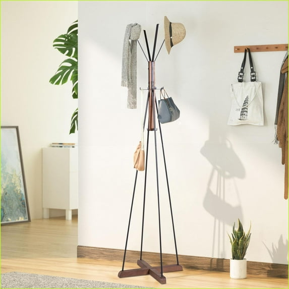 Coat Racks, Industrial Reclaimed Wood & Metal with 8 Hooks | Natural ...