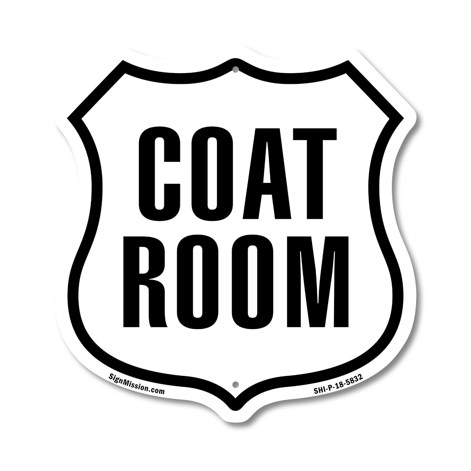 Coat Room (2 Pack) 12 inch X 12 inch Shield Shaped Commercial Grade ...