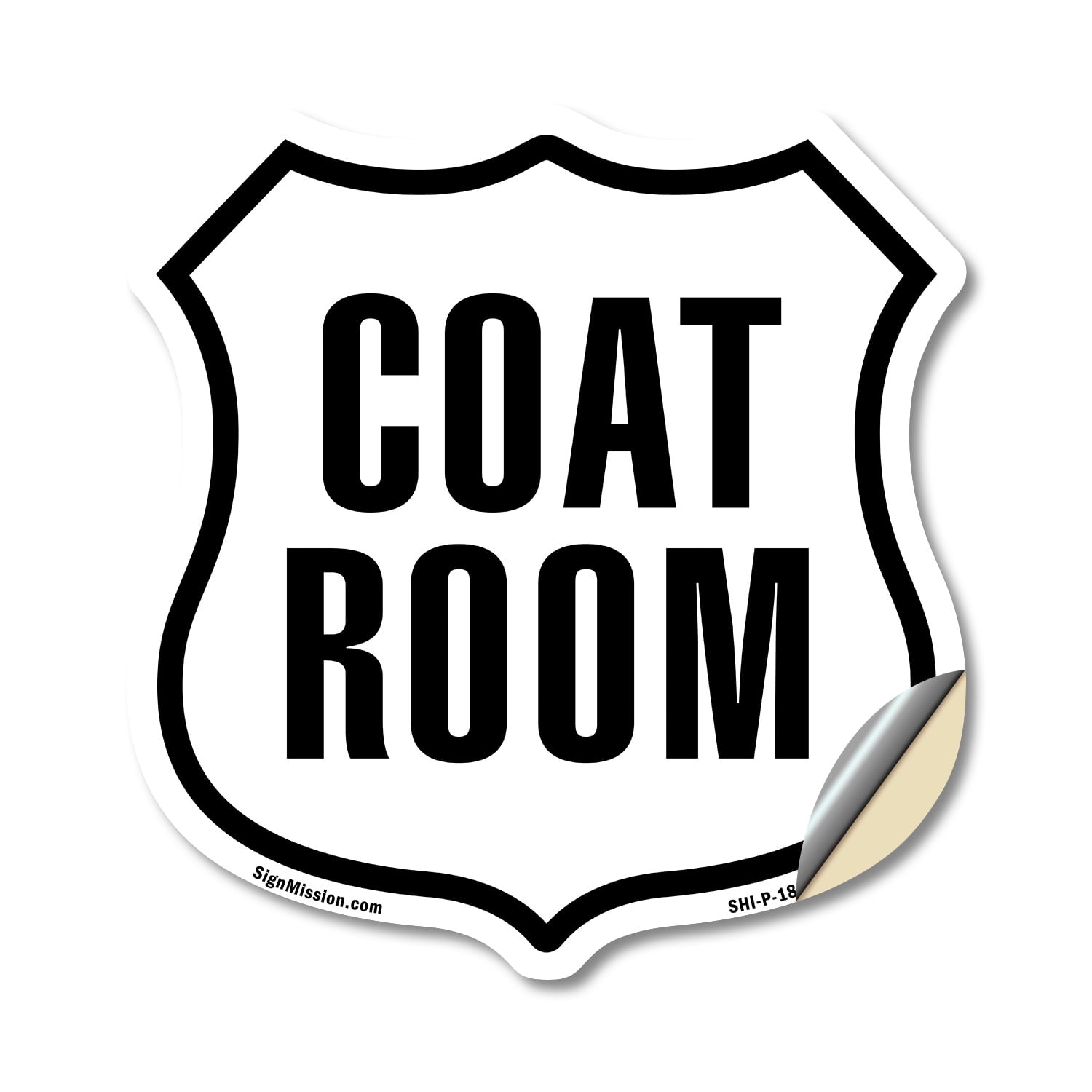 Coat Room (2 Pack) 4 inch X 4 inch Shield Shaped Heavy Duty 3.2 mil ...