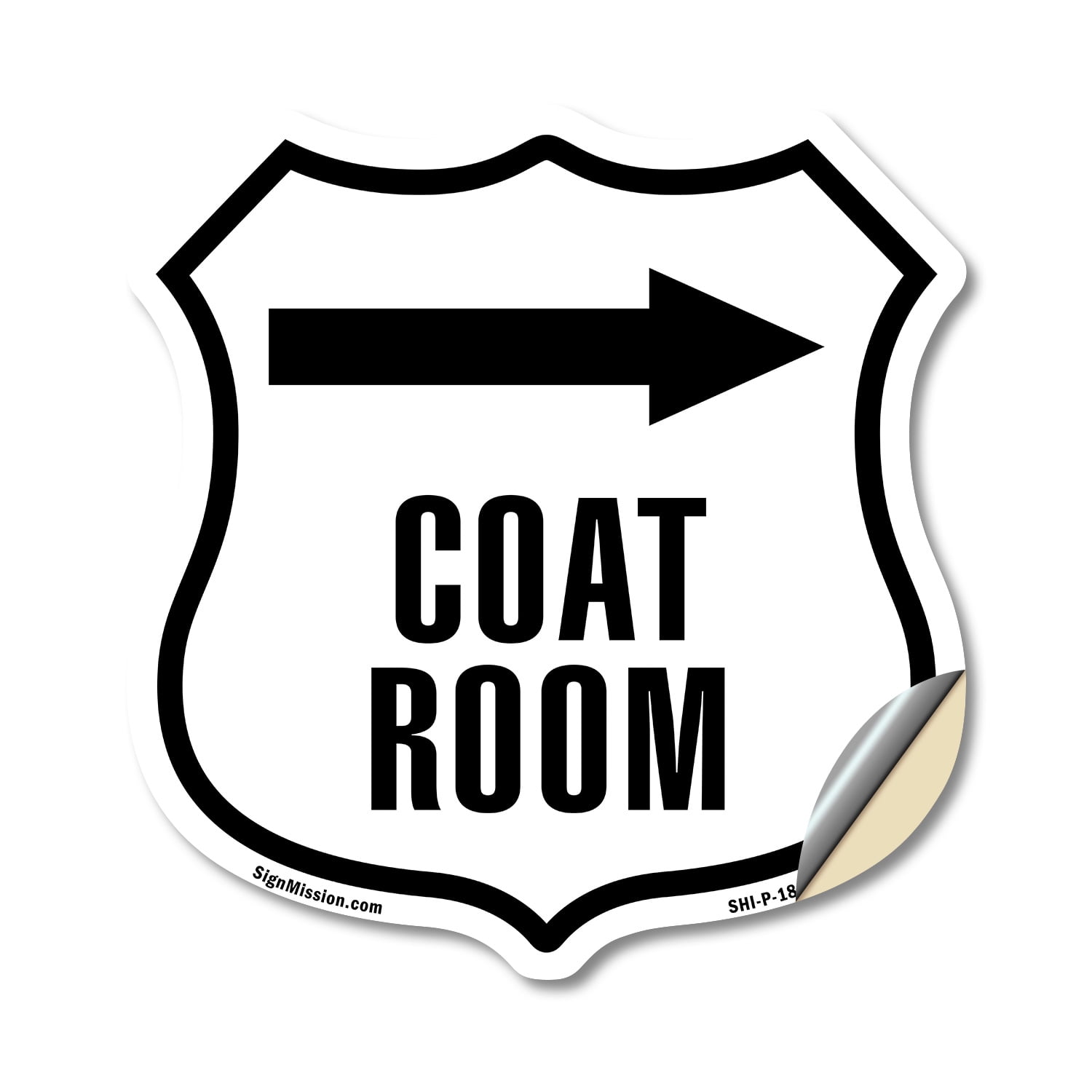 Coat Room Right (2 Pack) 18 inch X 18 inch Shield Shaped Heavy Duty 3.2 ...