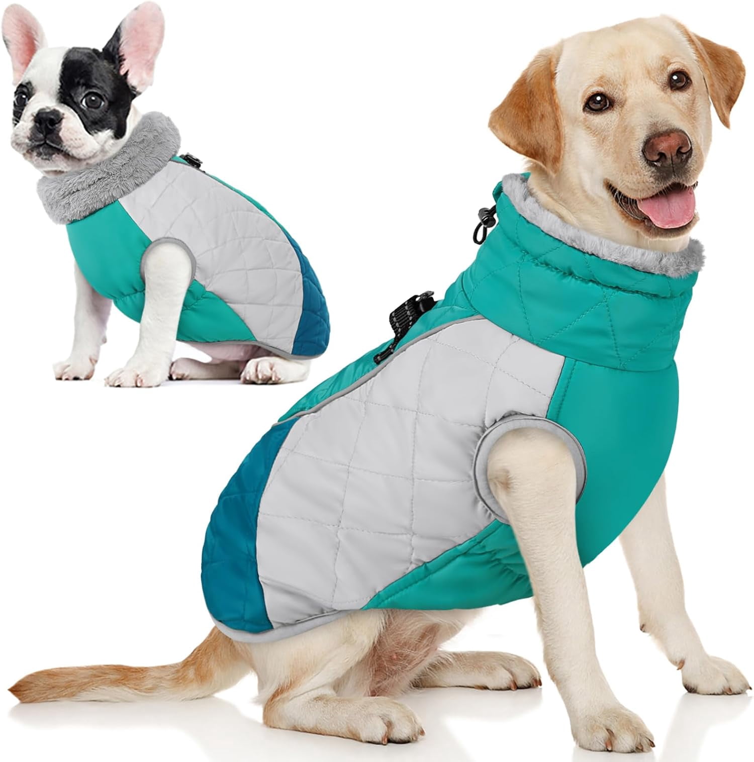 Coat, Warm Jacket, Reflective Dogs Winter Coat with Harness Built in ...