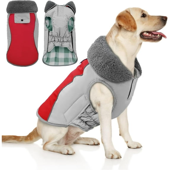 Coat Warm Winter Jacket,Christmas Reflective Fleece Puppy Winter Coat ...