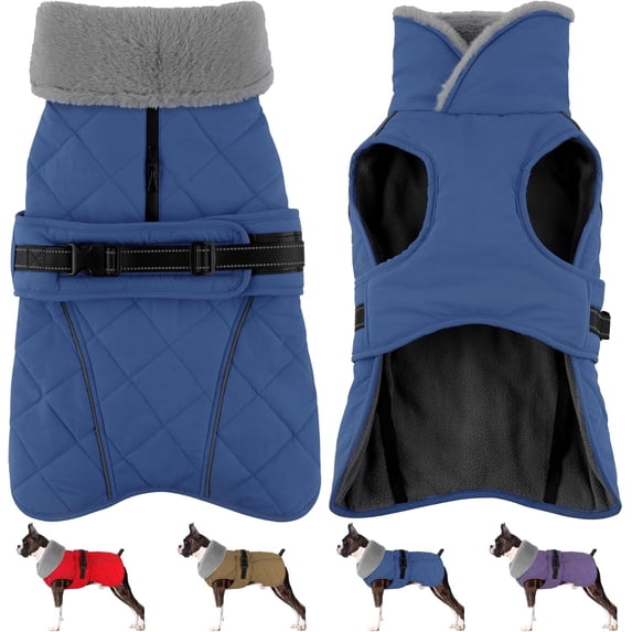 Coat, Winter Jacket with Adjustable Buckle, Reflective Turtleneck Pet ...