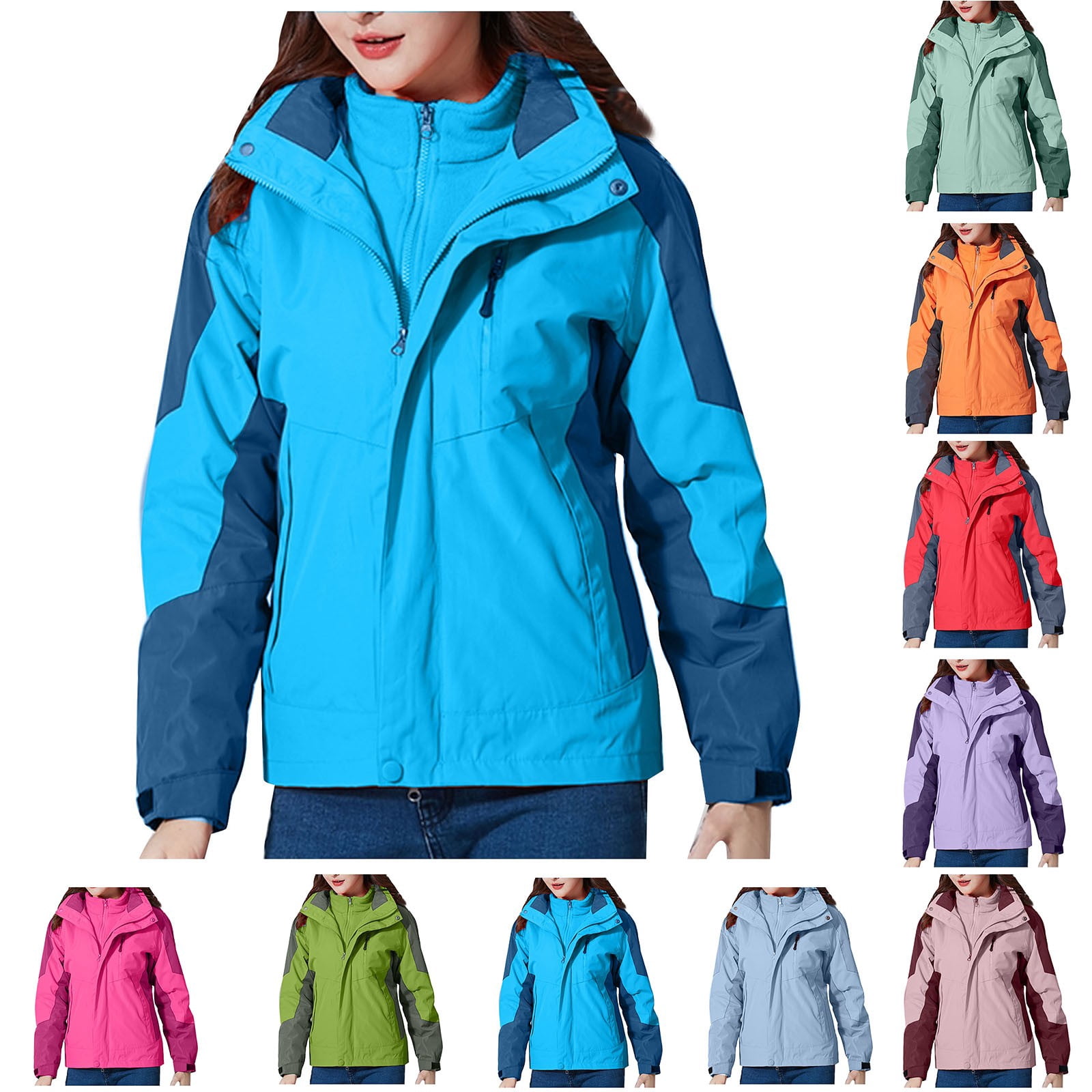 Coat for Womens Fashion 3-in-1 Snow Ski Jacket Women's Skiing ...