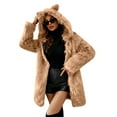 Coat for Women Women's Hooded Jacket with Cat Ear Design Winter Warm ...