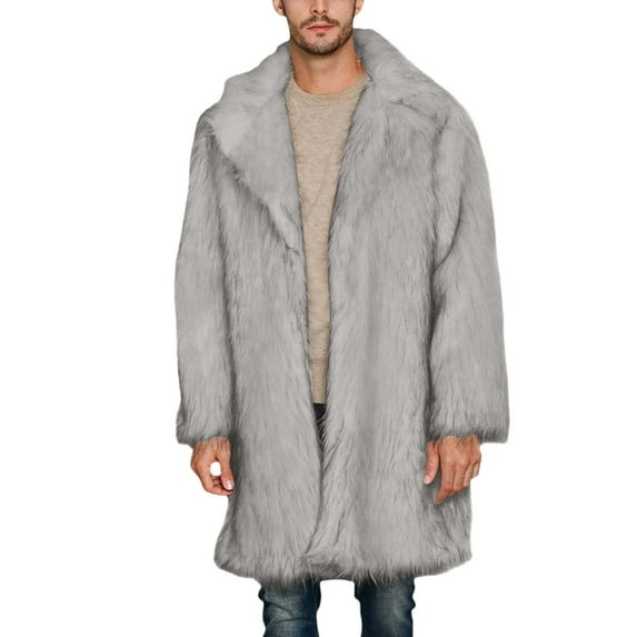 Coat for man Men's Winter Long Coat Jacket with Turn-Down Collar for ...