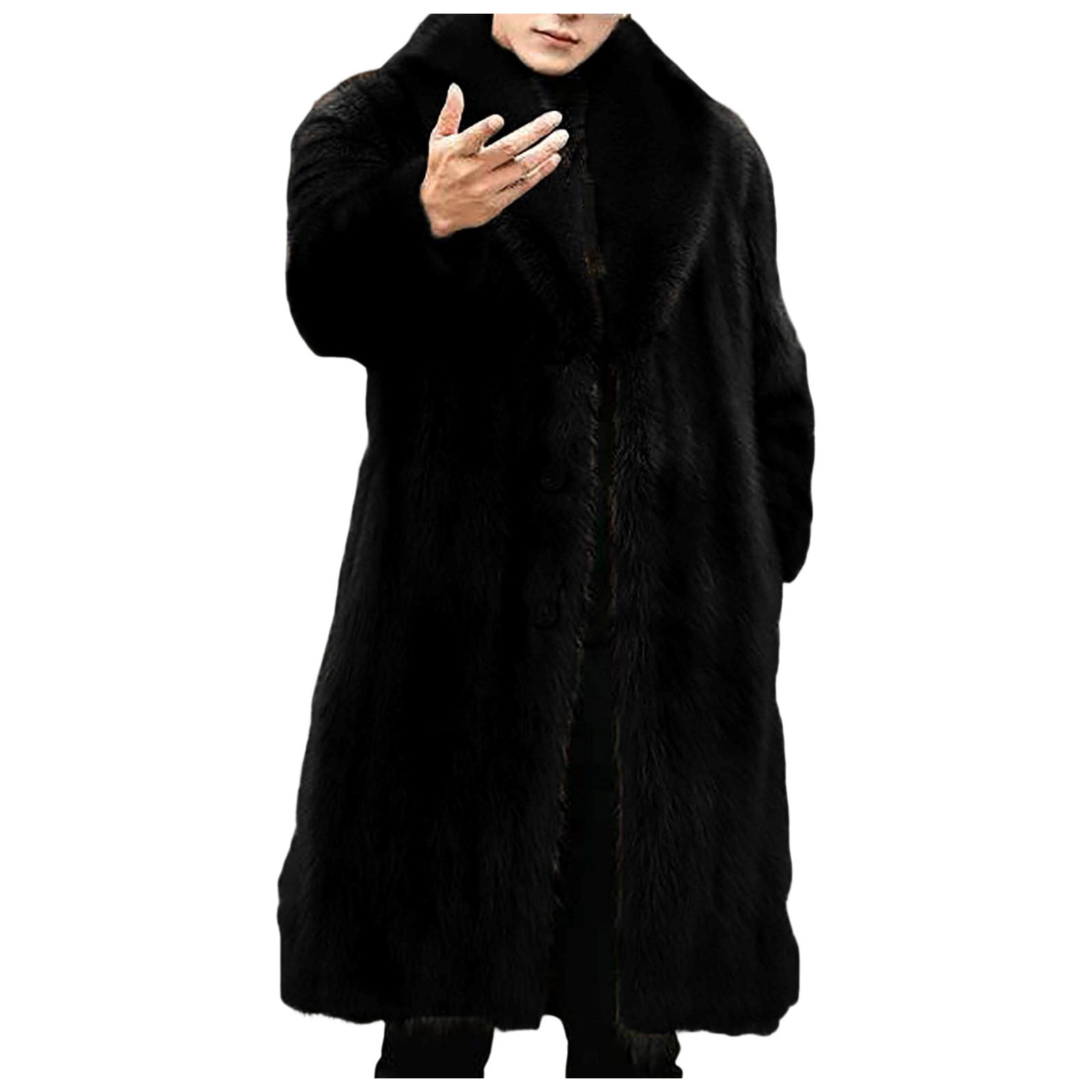 Coat for man Men's Winter Long Coat with Lapel Collar for Business ...