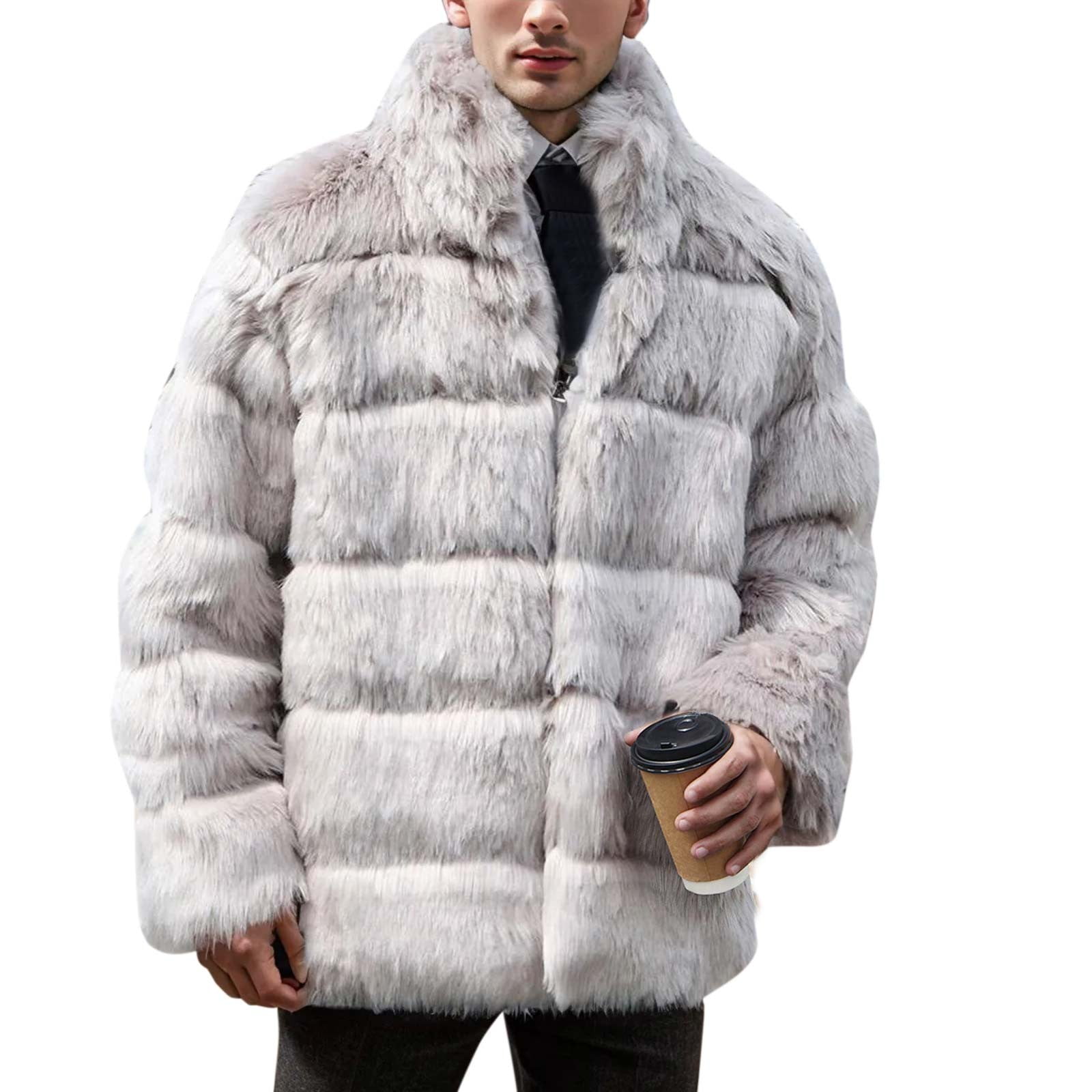 Coat for man Men's Winter Long Overcoat with Turn Down Collar for Cold ...