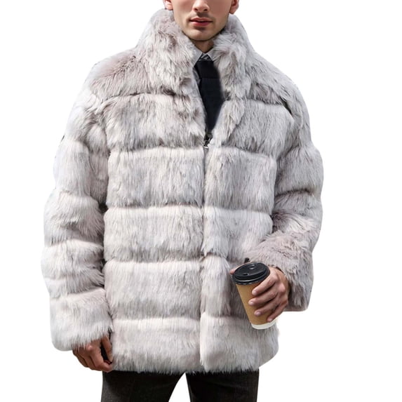 Coat for man Men's Winter Long Overcoat with Turn Down Collar for Cold ...