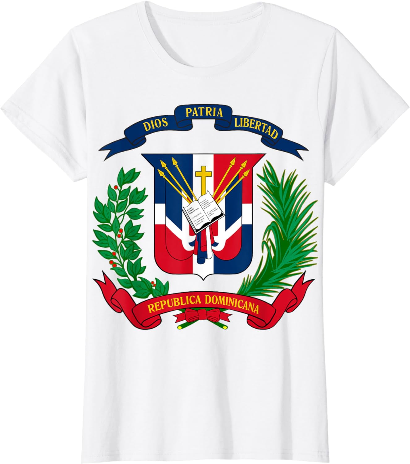 Coat of Arms Republica Dominicana Bandera Dominican Flag T-Shirt ...