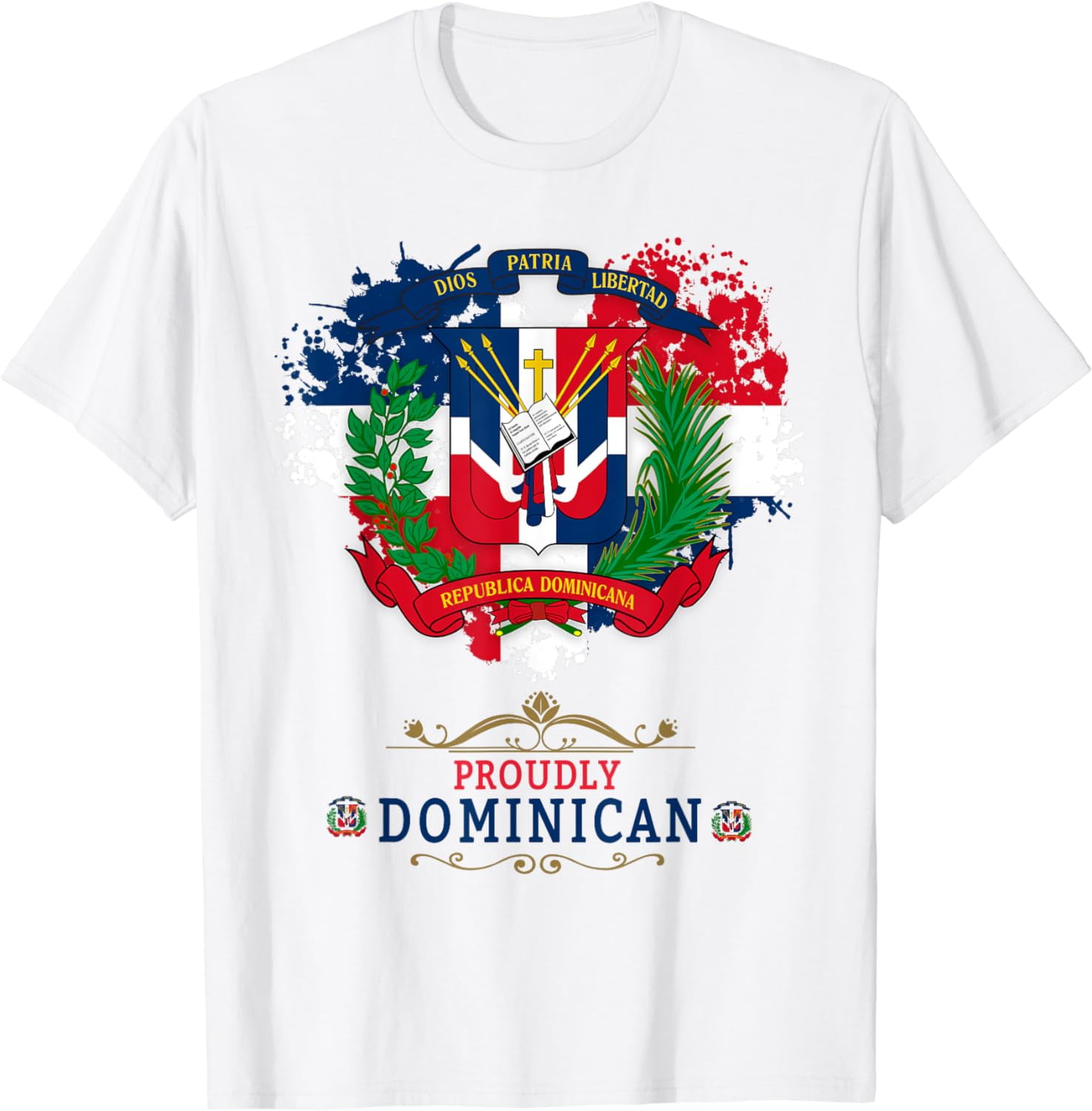 Coat of Arms Republica Dominicana For Kids & Dominican Flag T-Shirt ...
