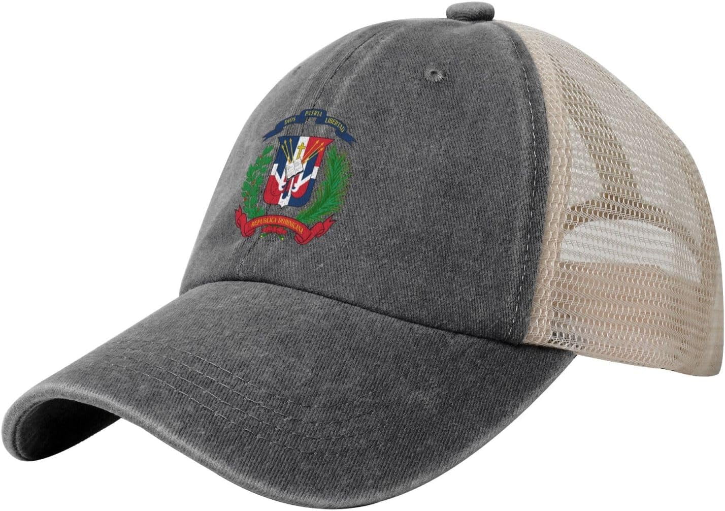 Coat of arms of The Dominican Republic Mesh Baseball Cap Cotton Washed ...