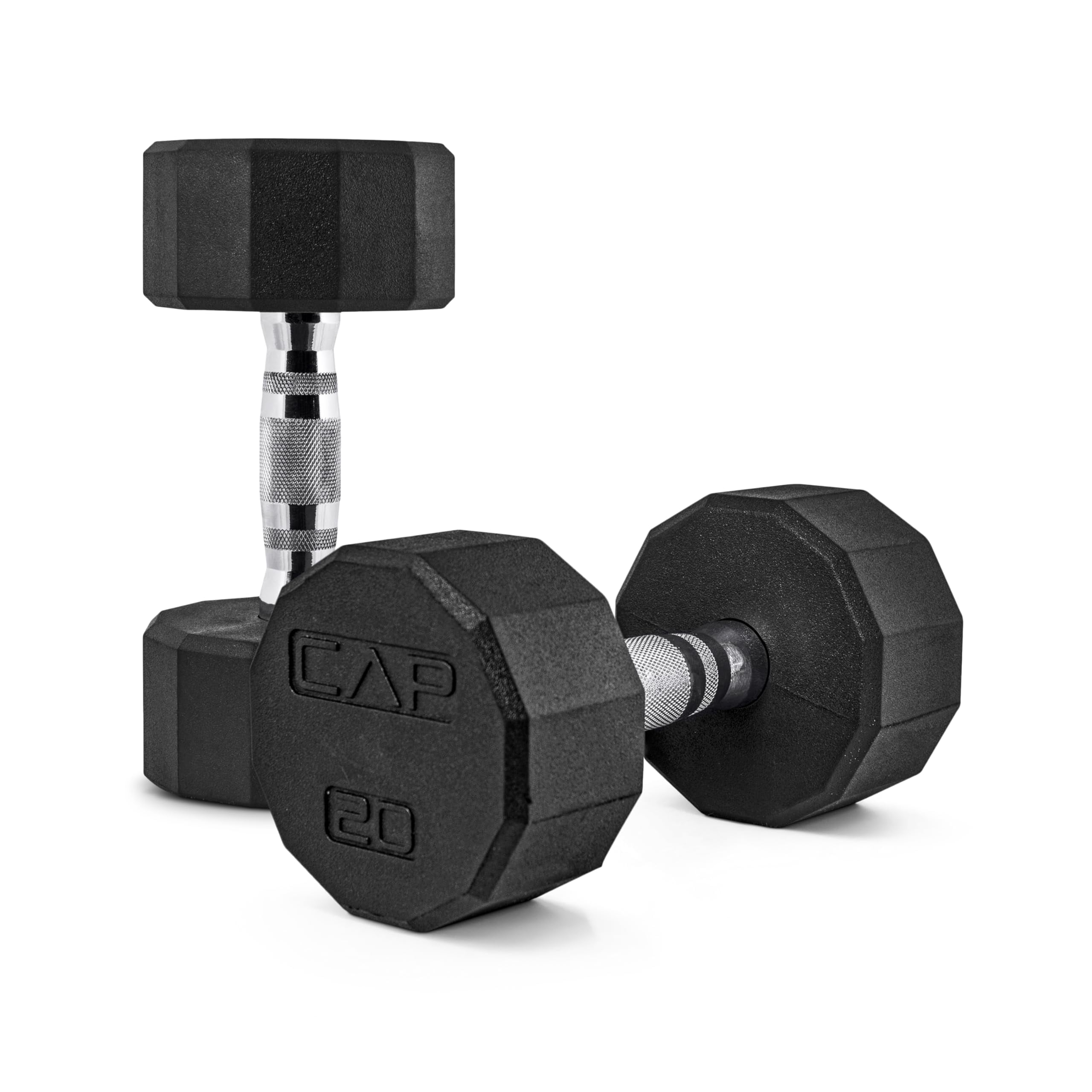 Heavy Duty Coated Dumbbells, 12-Sided Non-Roll Design, 5-50LB Weight ...