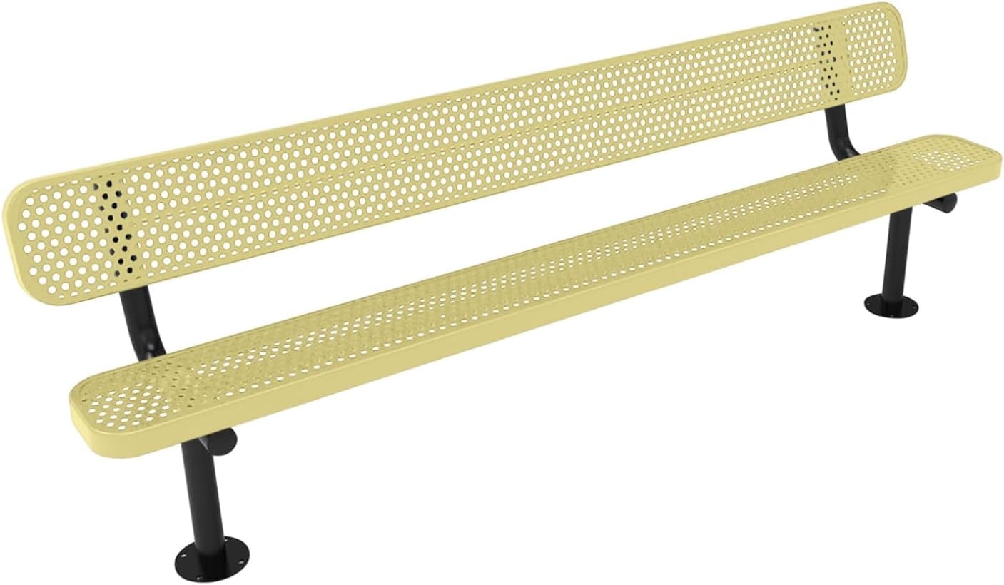 Coated Outdoor Furniture Heavy-Duty Portable Outdoor Bench, Thermoplastic Coated, Punched Steel ...