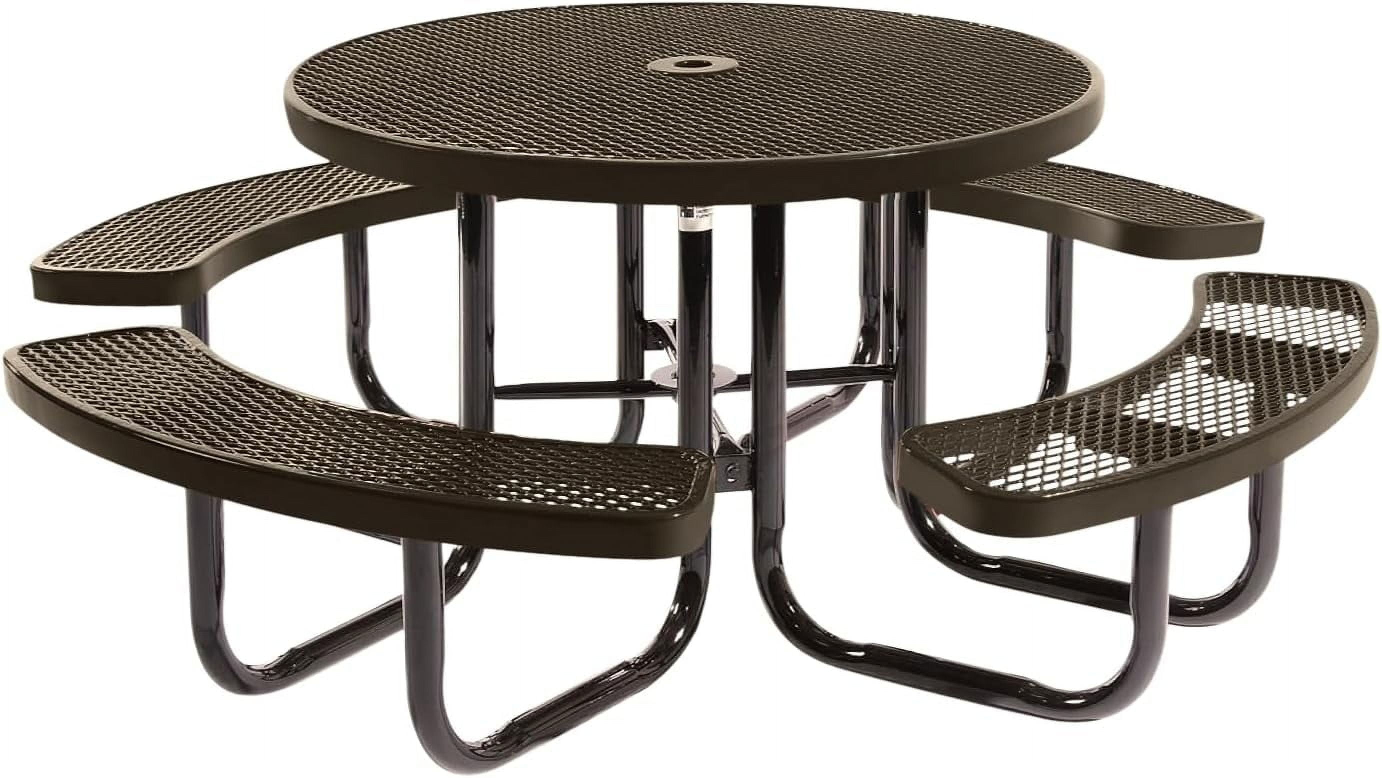 Coated Outdoor Furniture Brown Portable Picnic Table, Expanded Metal ...