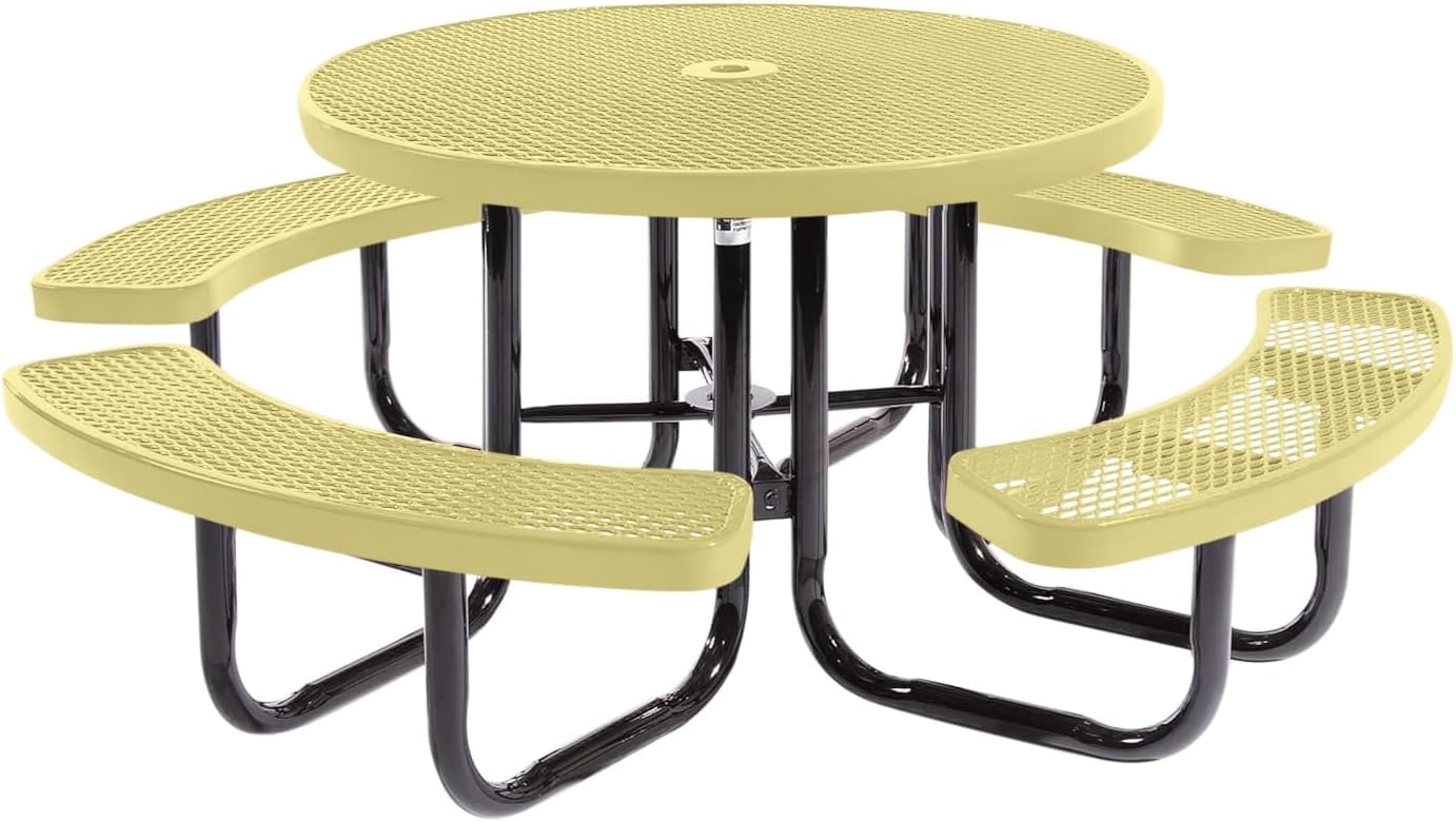 Coated Outdoor Furniture Sand Portable Picnic Table, Expanded Metal ...