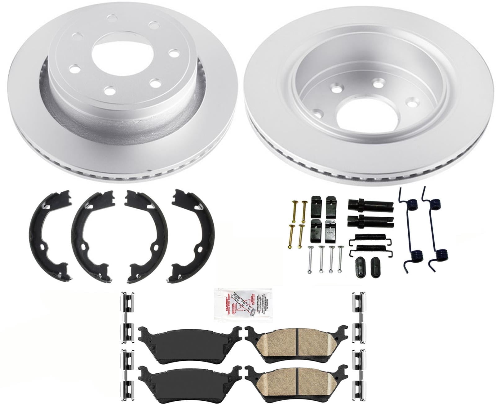 Coated Rear Brake Rotors Ceramic Pads For Ford F150 7 Stud Heavy Duty ...