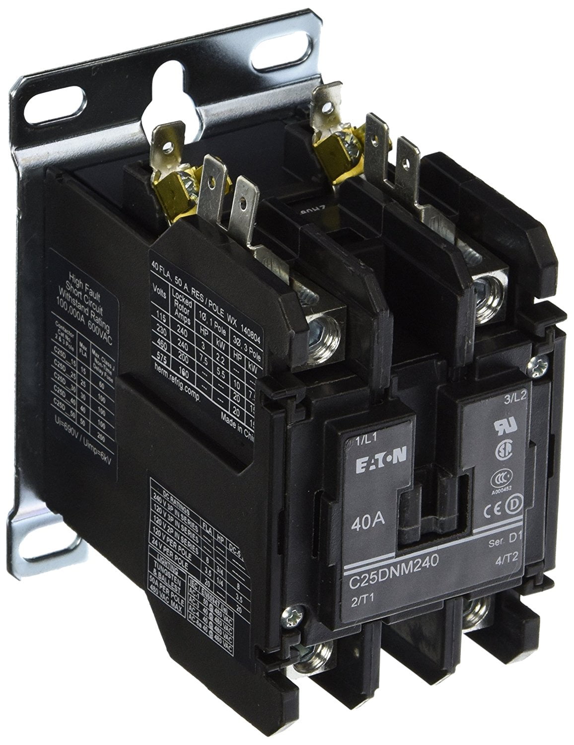 Coates 21000100 50Amp 240V Coil Double Pole Contactor - Walmart.com