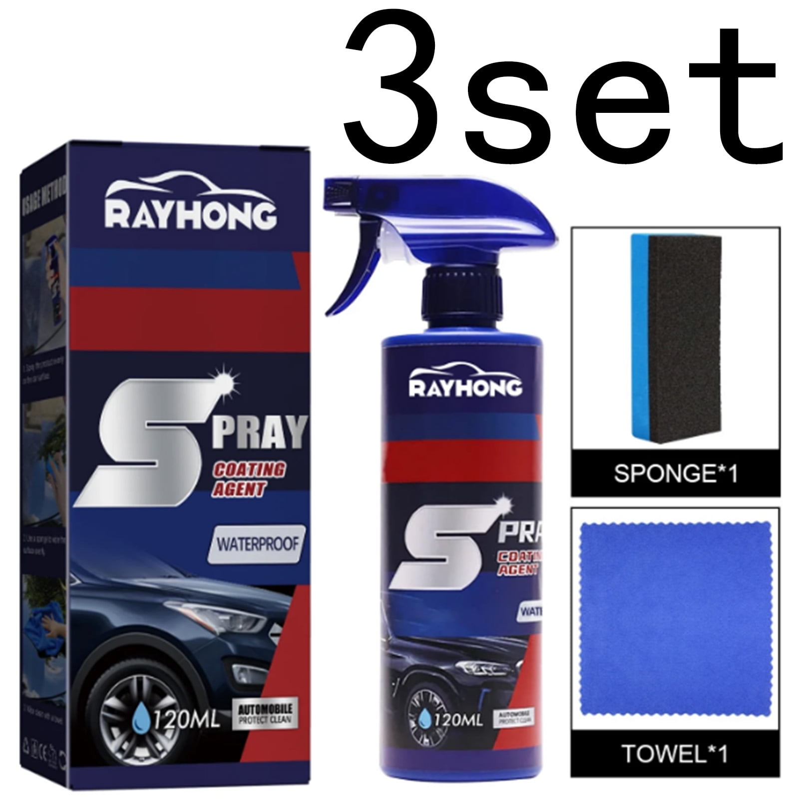 Coating Spray,Car Coating Spray,Platinum Car Care Set,Waterless Wash ...