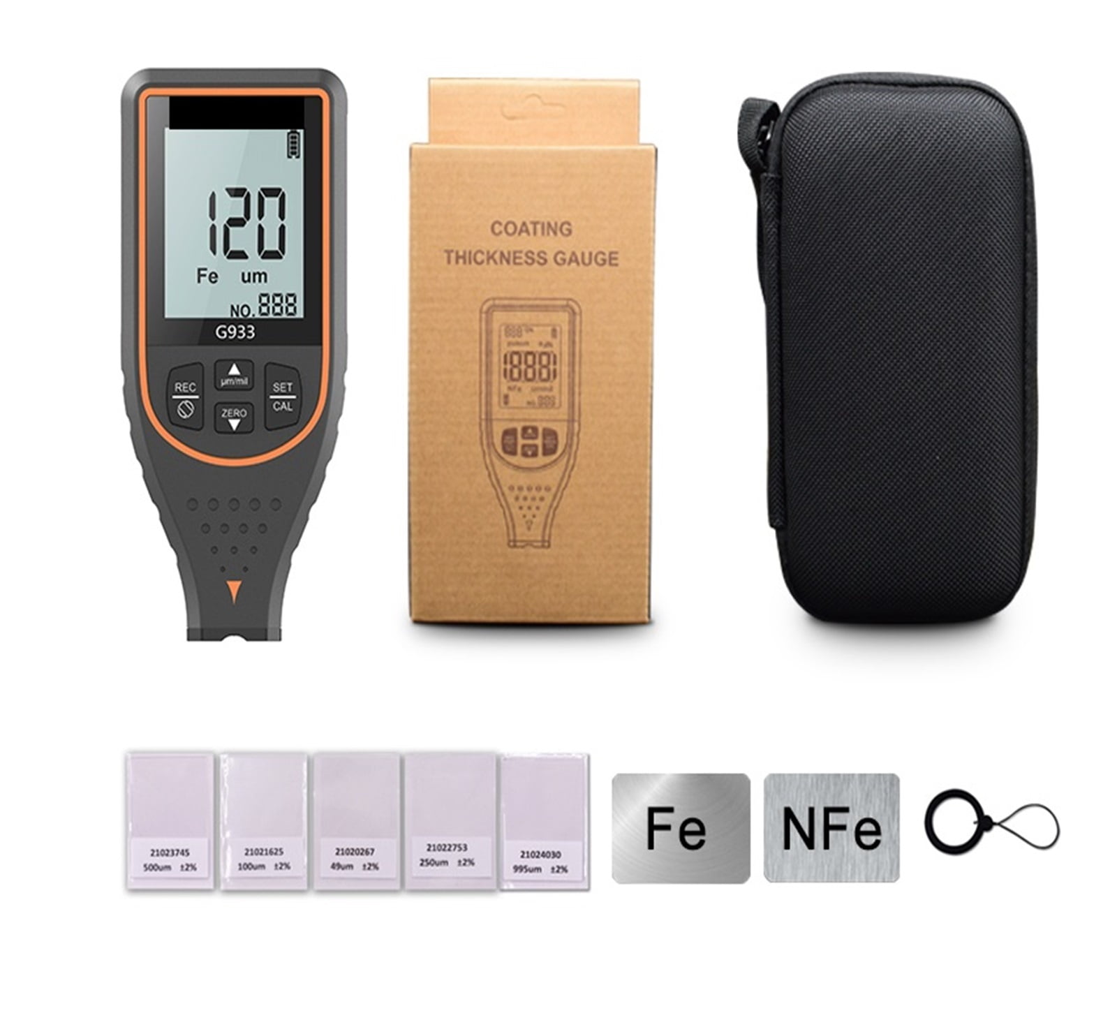 Coating Thickness Gauge 0-1700/0.1 Micron FE NFE Paint Tool Car Paint ...