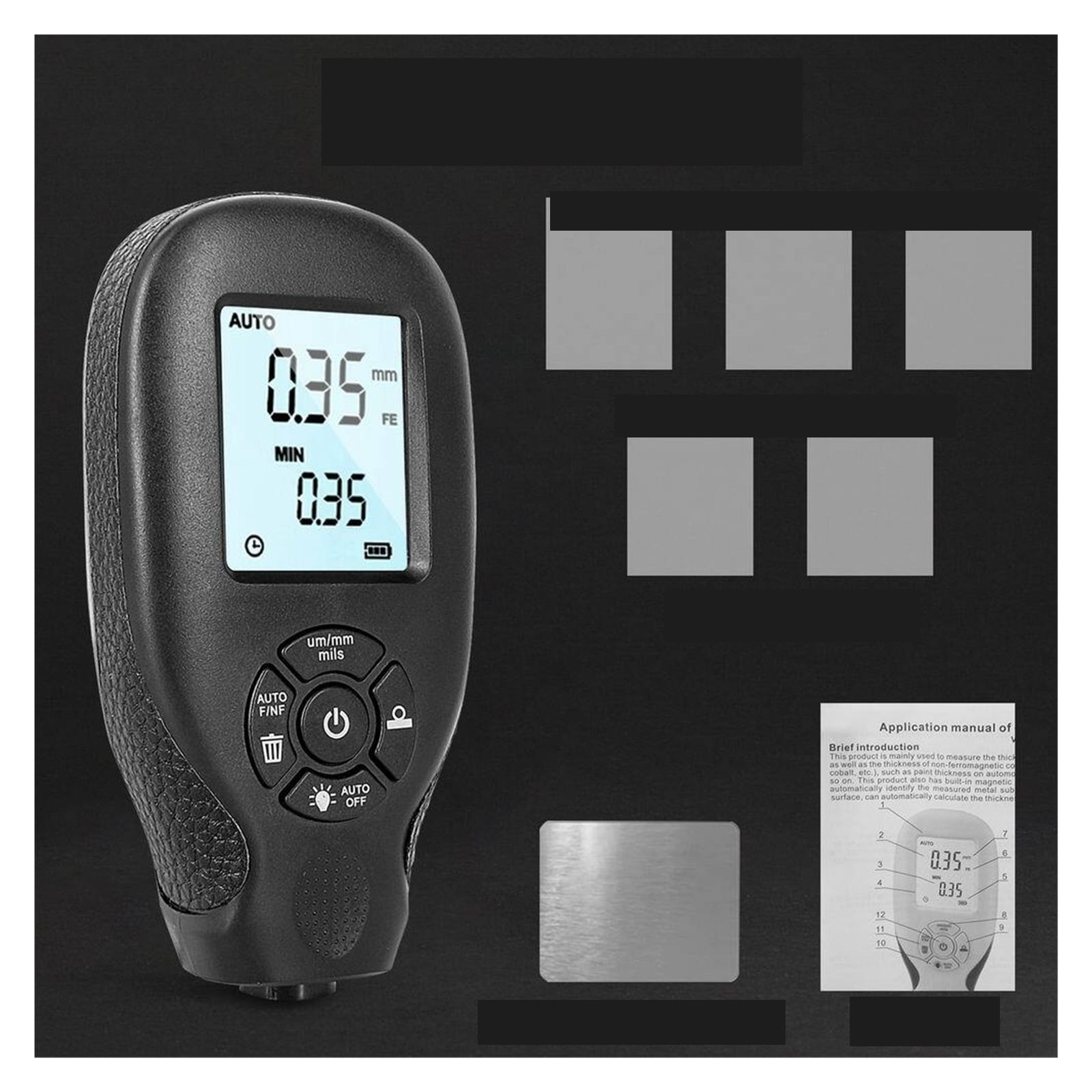 Coating Thickness Gauge 0-2000UM Car Automotive Paint Film Tester ...