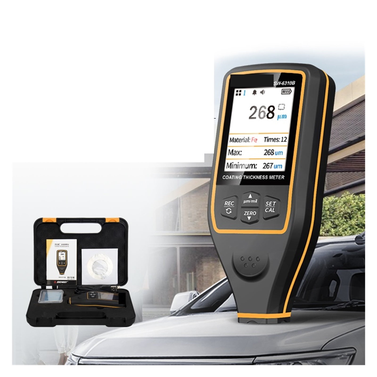 Coating Thickness Gauge For Cars SW-6310A 0.1um/0-1700 FE/NFE Paint ...